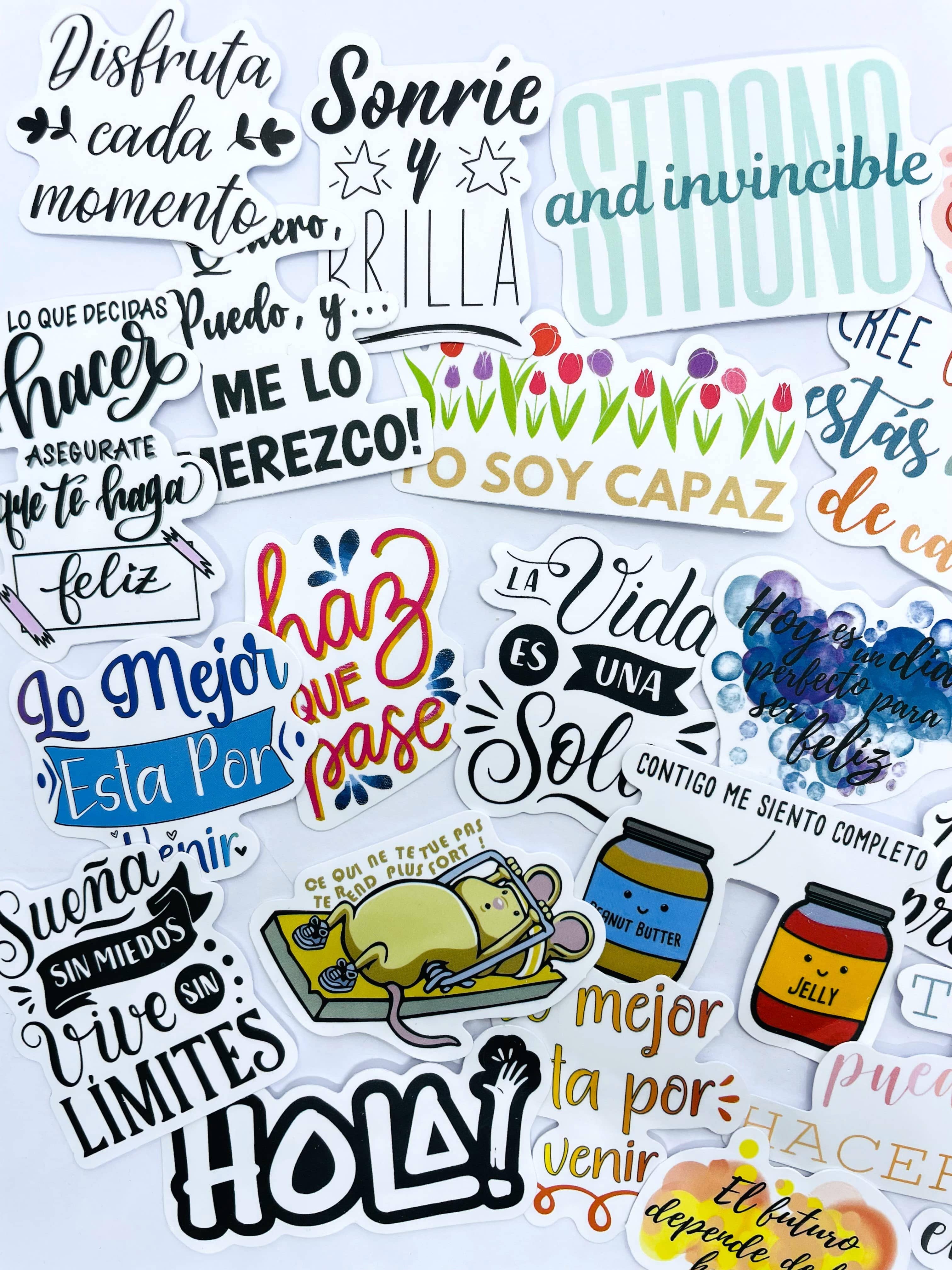 Thermo/Flask Inspirational Decorative Stickers - Spanish Edition